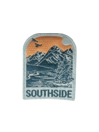 Southside Patch Horizon – Gesticktes Landschafts-Motiv mit Sonnenuntergang