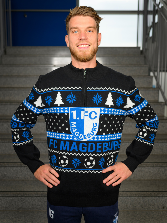 Offizieller 1. FC Magdeburg Winterpullover Half-Zip 2025 in schwarz | 1 ...